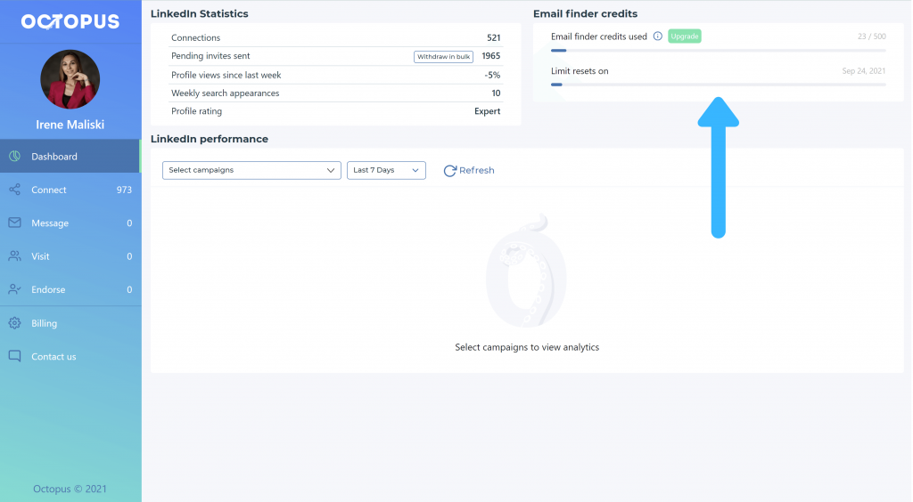 How Email Finder Credits Work at Octopus CRM - Octopus CRM