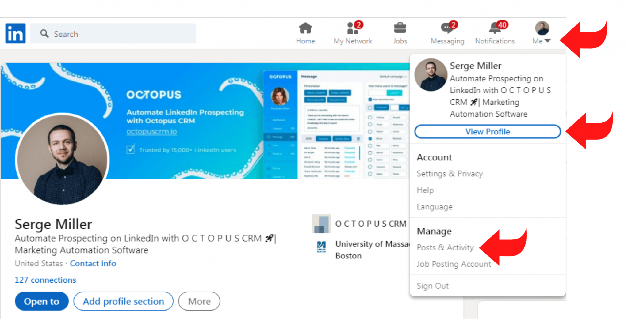 LinkedIn Articles for B2B Lead Generation - Octopus CRM