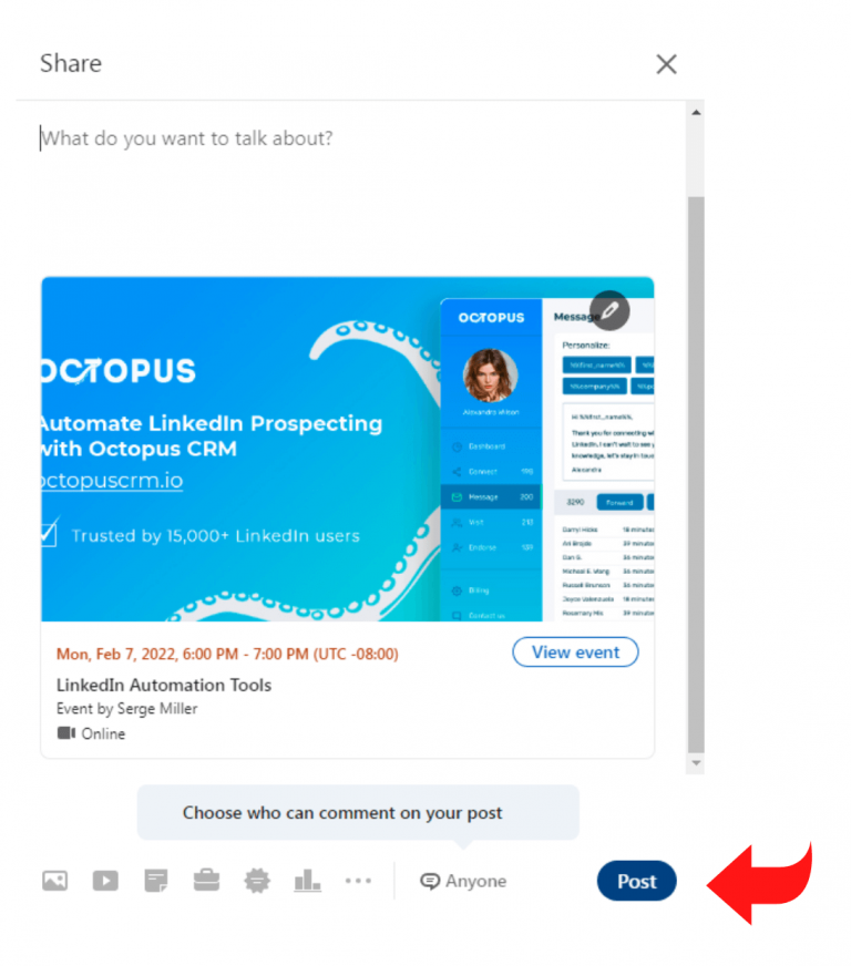How to Create and Promote LinkedIn Events - Octopus CRM